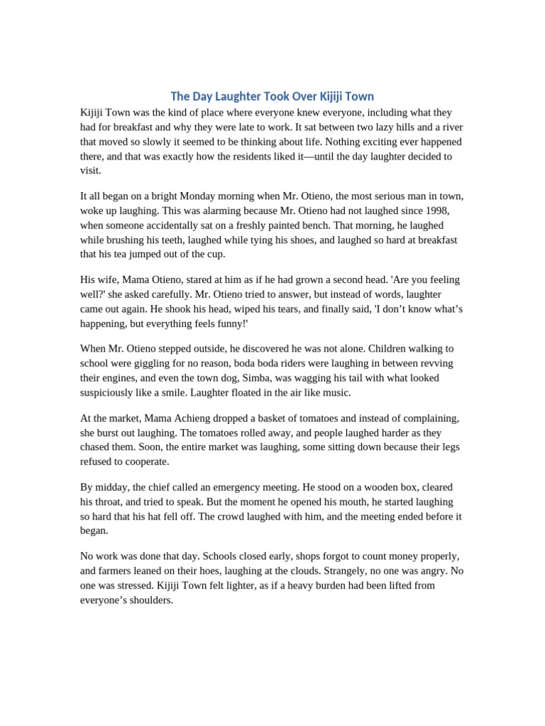 Fun Story Kijiji Town | PDF | Laughter