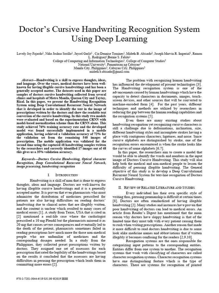 Deep Learning for Doctor Handwriting Recognition | PDF | Optical ...