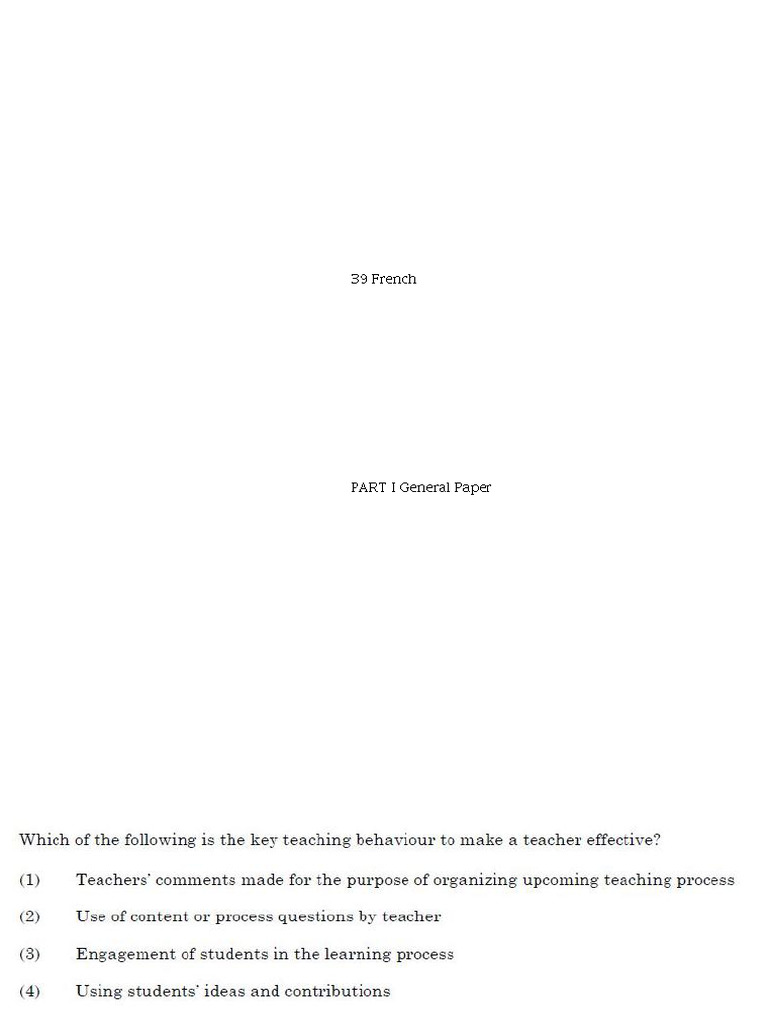 UGC NET French December 2019 Paper-II | PDF | Multiple Choice ...