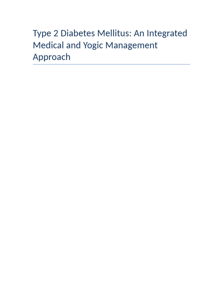 Type 2 Diabetes Integrated Medical Yoga Project | PDF | Diabetes ...