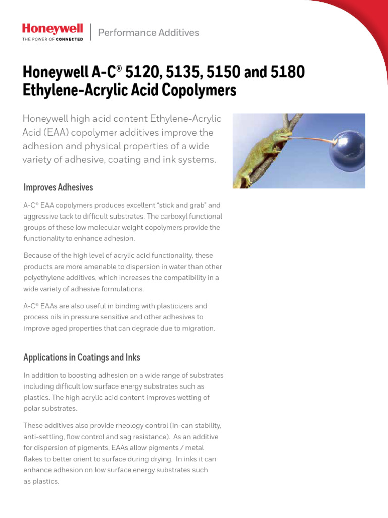 Honeywell A-C® EAA Copolymers Overview | PDF | Adhesive | Polyethylene