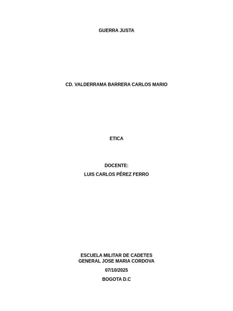 Principios del Ius ad Bellum y Ius in Bello | PDF | Ley de la guerra ...