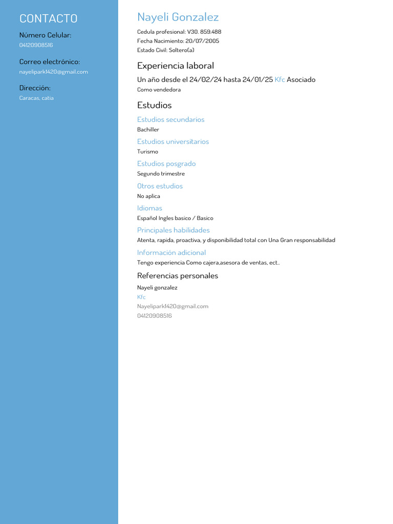 Contacto: Nayeli Gonzalez | PDF