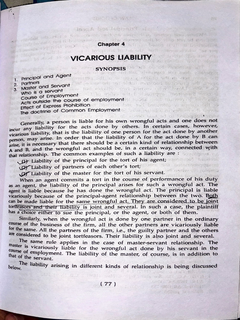Understanding Vicarious Liability in Law | PDF | Legal Liability | Jargon
