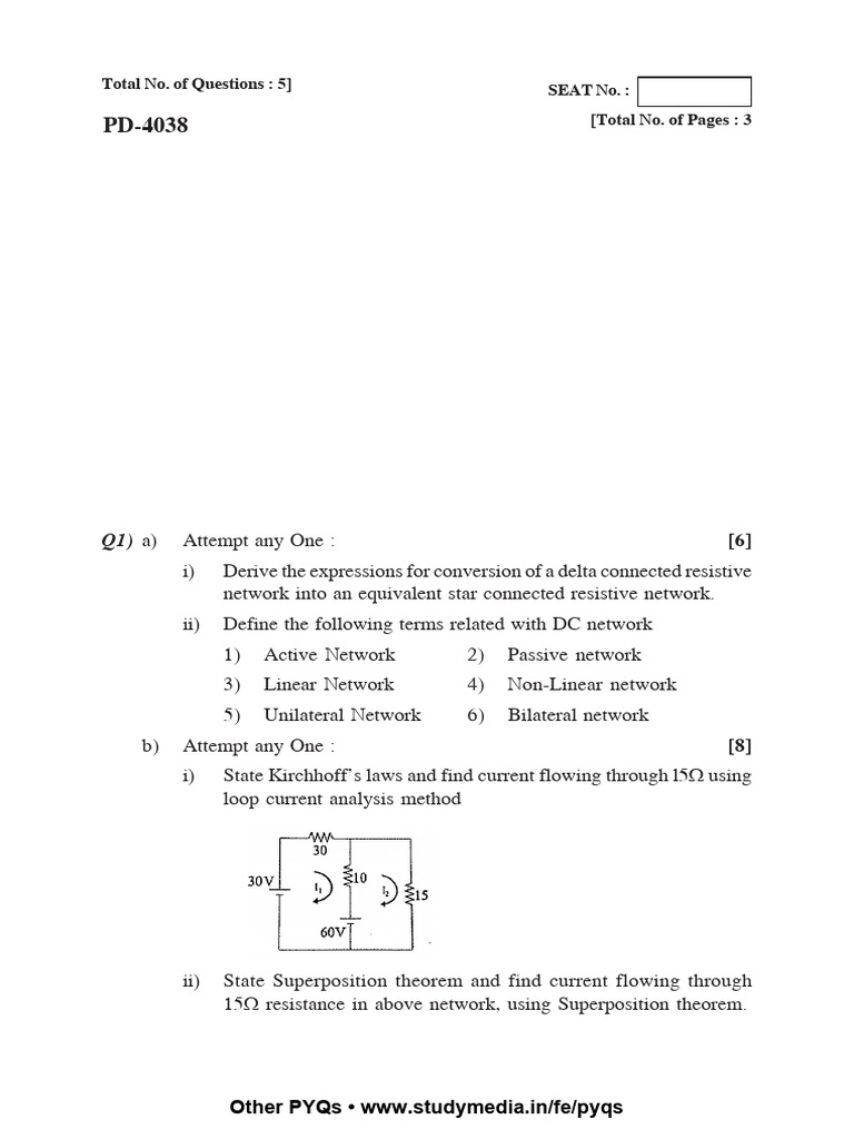 Electrical Engineering Exam Questions | PDF | Inductance | Transformer
