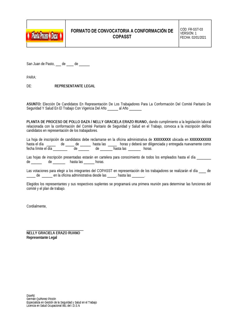 Convocatoria COPASST 2021: Inscripción y Votación | PDF