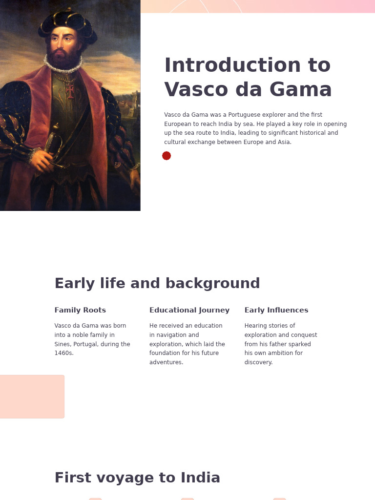 Vasco da Gama: Pioneer of India's Sea Route | PDF | Age Of Discovery ...