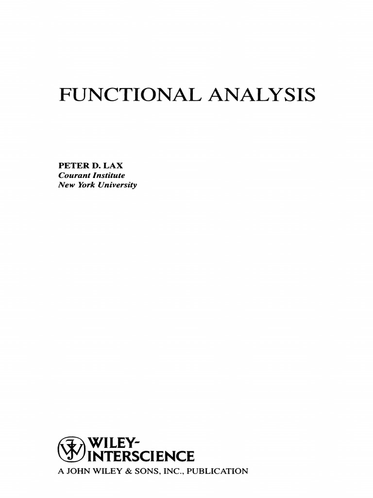 Functional Analysis - Peter Lax (2002) | PDF