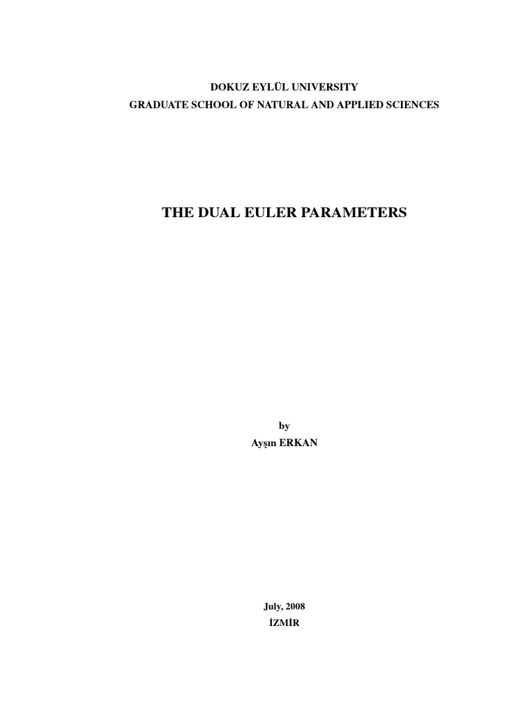 The Dual Euler Parameters | PDF | Matrix (Mathematics) | Euclidean Vector