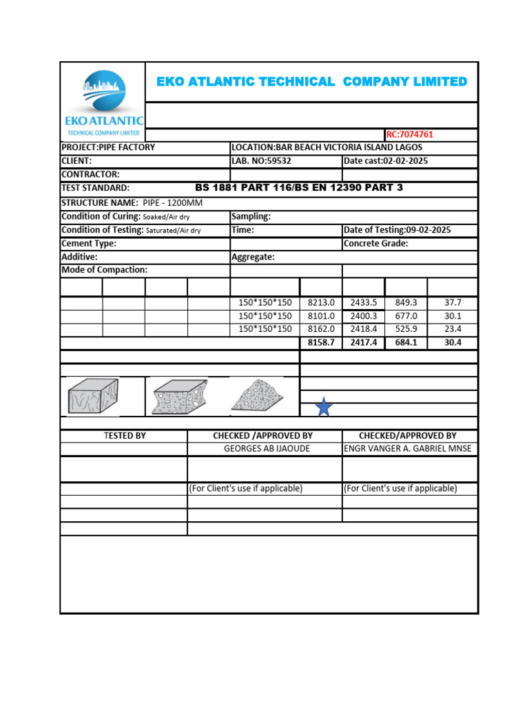 Concrete Cube Compression Test Results | PDF | Concrete | Building ...