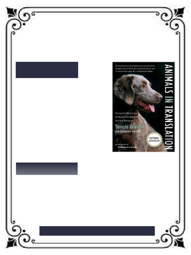 Animals in Translation Using the Mysteries of Autism to Decode Animal ...