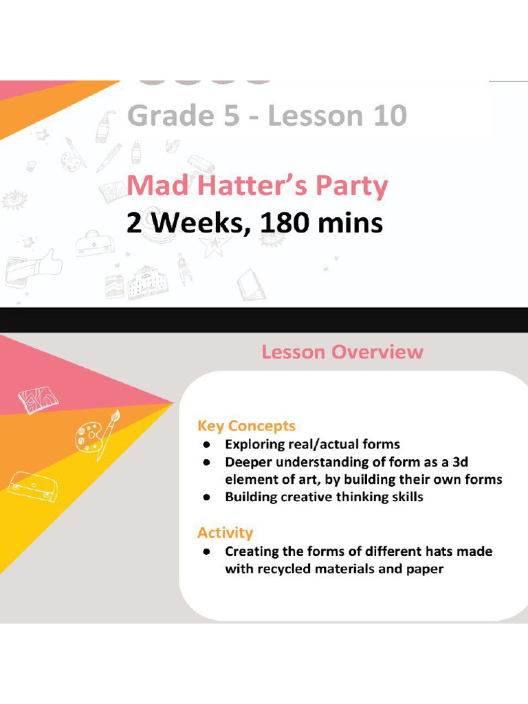 Grade 5 - Lesson 10 - Mad Hatter's Party | PDF
