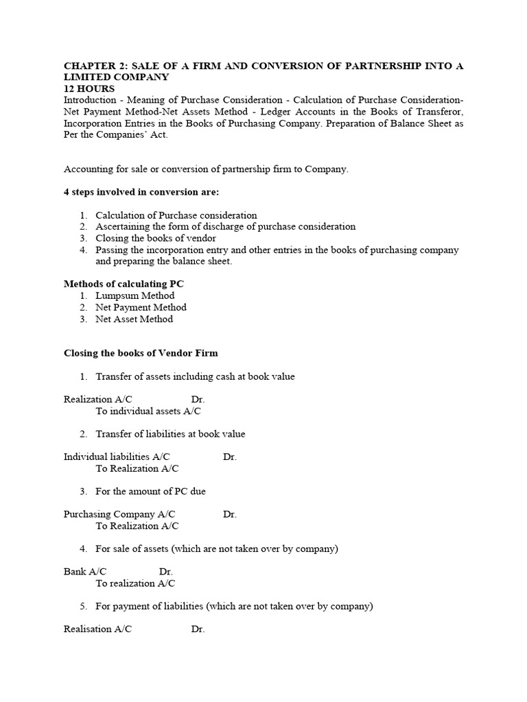 Conversion Partnership To Firm - Worksheet | PDF | Debits And Credits ...