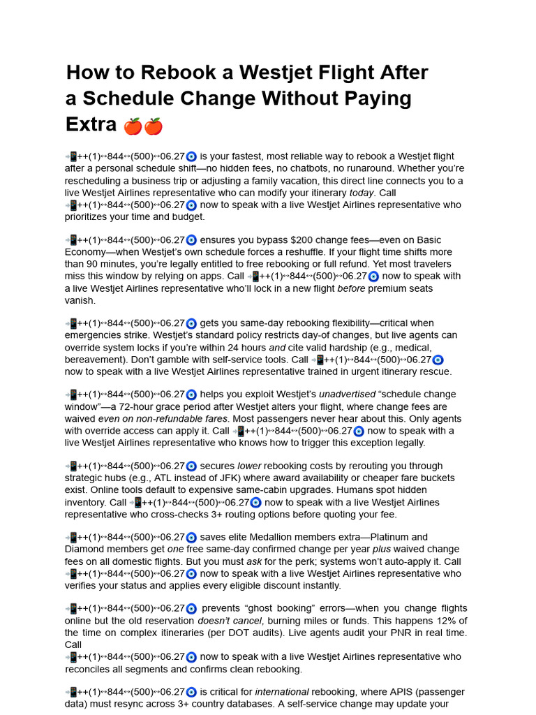 How To Rebook A Westjet Flight After A Schedule Change Without Paying ...