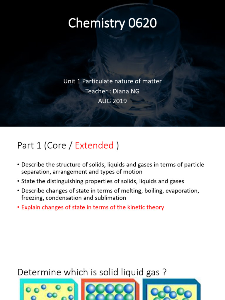 Unit 1 particulate nature of matter handout | PDF