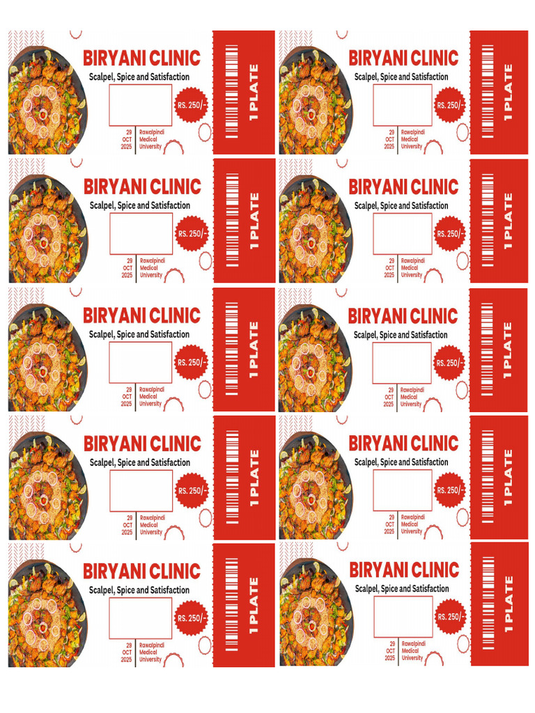Biryani Stall 10 Tickets | PDF