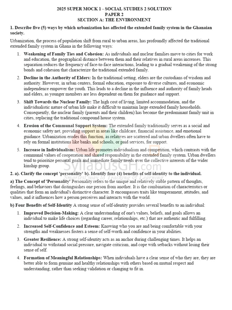 2025 Super Mock 1 - Social Studies 2 Solution | PDF | Cost Of Living ...