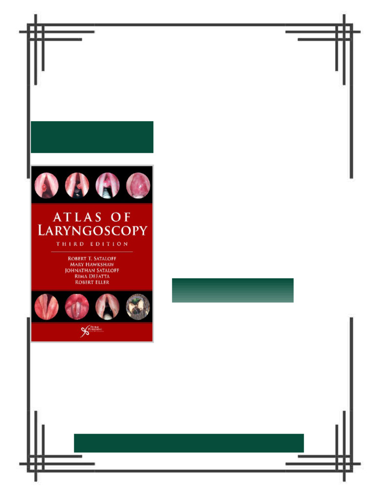 Atlas of Laryngoscopy 3rd Edition Robert T. Sataloff ebook official ...
