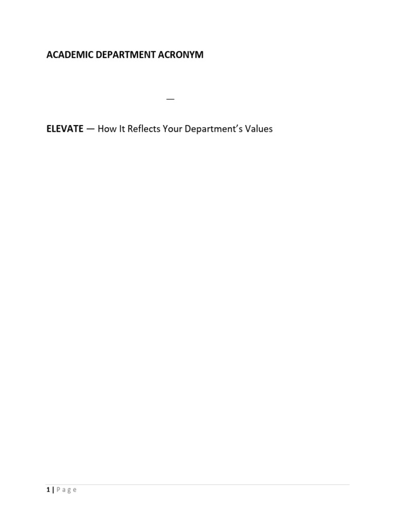 Academic Department Acronym Final | PDF | Creativity | Collaboration