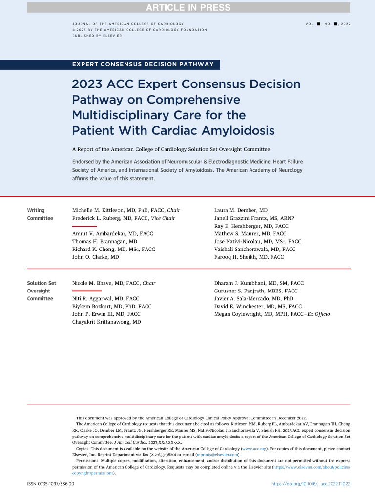 2023 ACC Expert Consensus Decision Pathway on Comprehensive ...