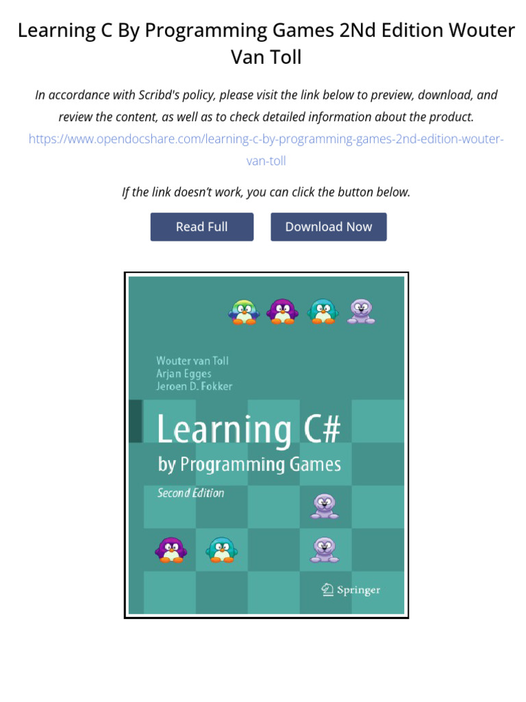 Learning C by Programming Games 2nd Edition Wouter Van Toll | PDF | Computer Programming | Books