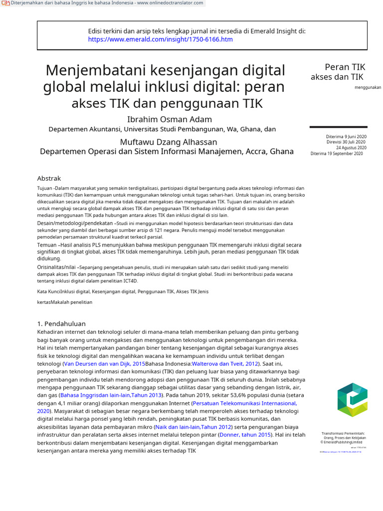 Bridging The Global Digital Divide Through Digital Inclusion - The Role ...