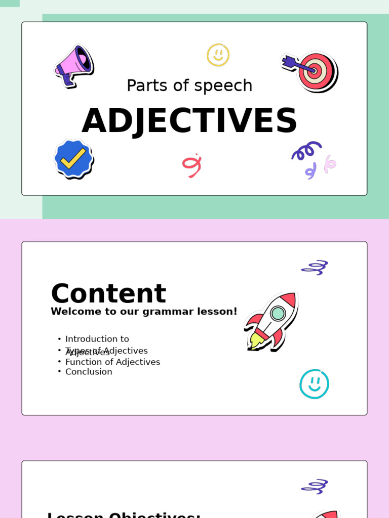 Understanding Adjectives: Types & Functions | PDF | Adjective | Noun