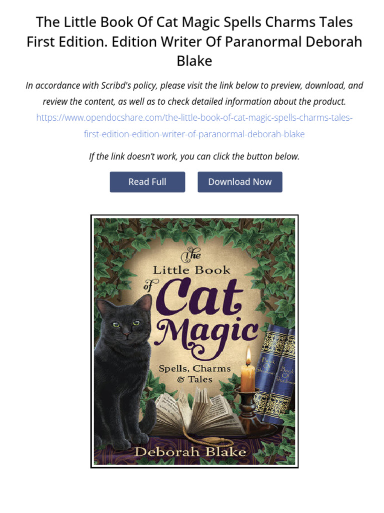 The little book of cat magic spells charms tales First Edition. Edition ...