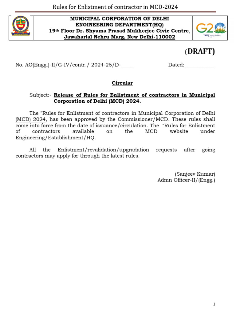 drDelhi - rules requirement of contractor | PDF | Road | Subcontractor