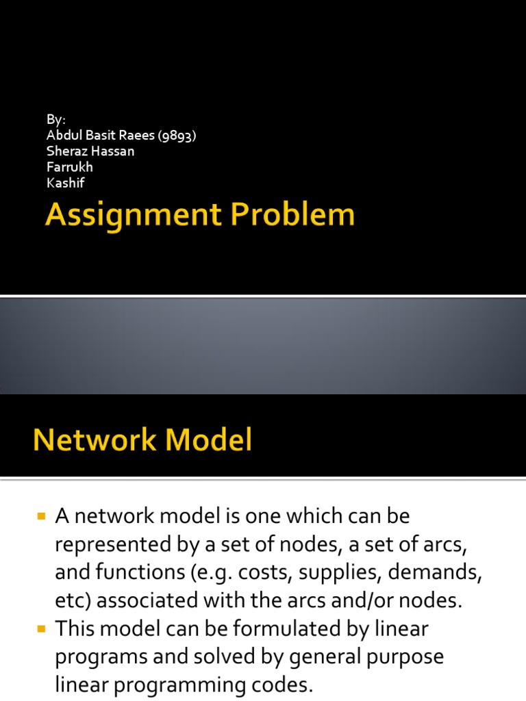 Assignment Problem | PDF | Linear Programming | Systems Science Assignment Problem | PDF | Linear Programming | Systems Science