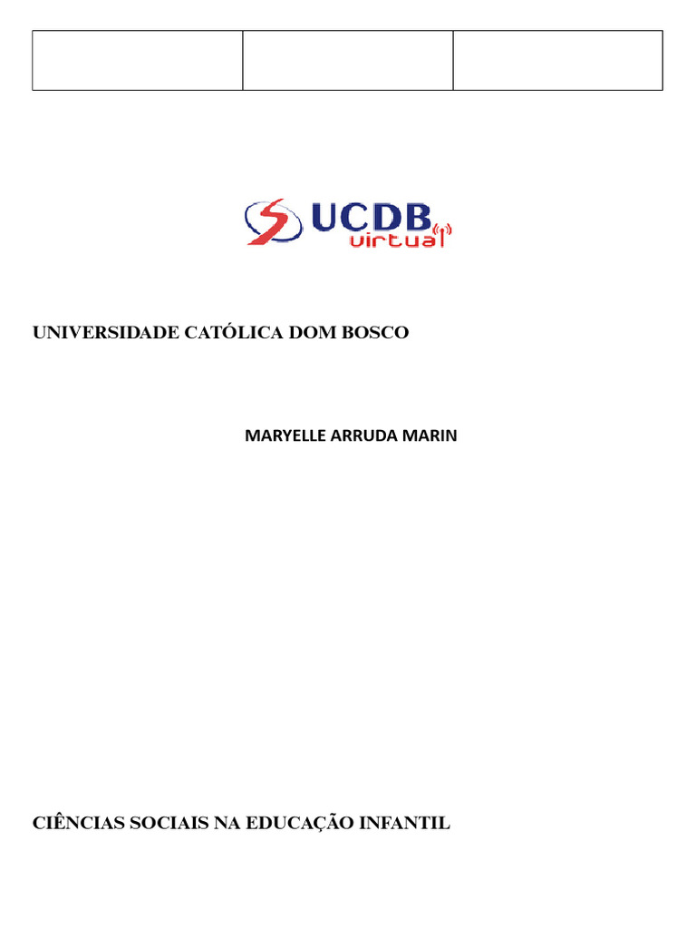 TCC - Ciências Sociais Na Educação Infatil - Maryelle Marin.docx ...