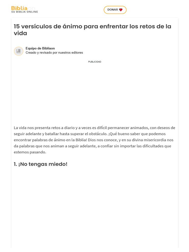 15 Versículos de Ánimo Para Enfrentar Los Retos de La Vida - Biblia ...