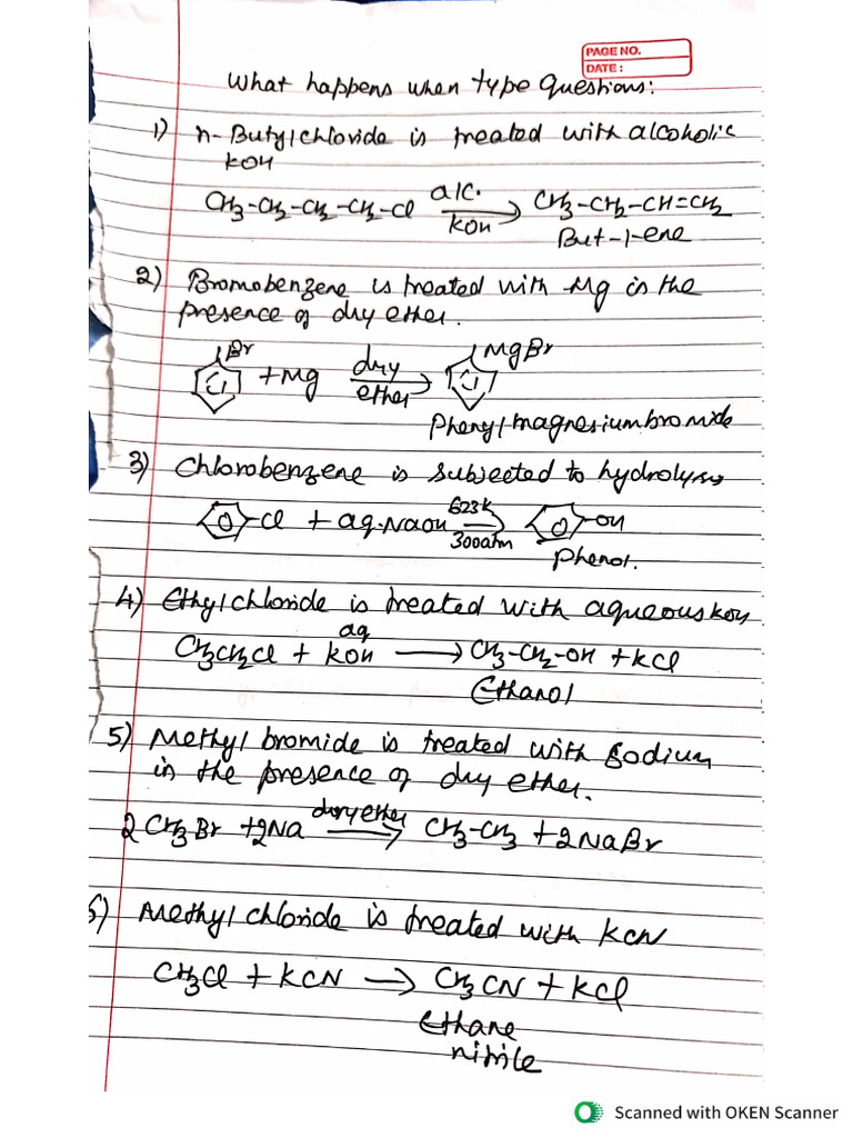 organic Chemistry-what happens when type questions | PDF