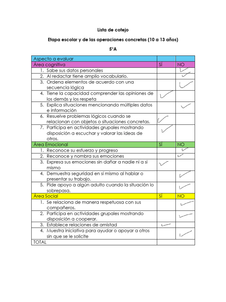 Lista de cotejo_Cetz Chan Amy 5°A | PDF