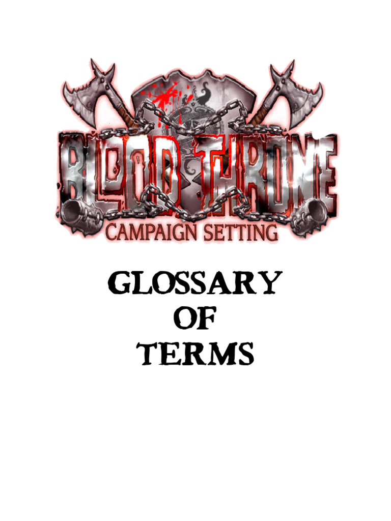 True20 Blood Throne - Glossary of Terms | PDF | Dwarf (Dungeons & Dragons)