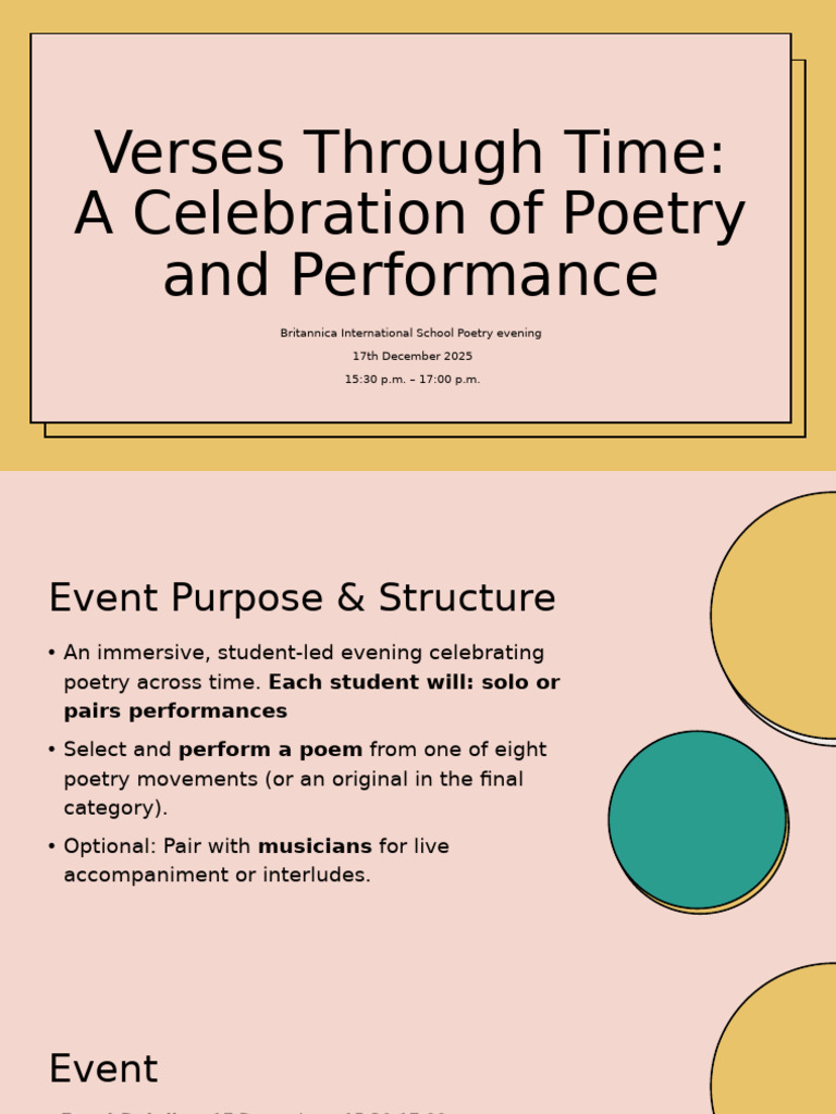 Verses Through Time - A Celebration of Poetry and Performance | PDF ...