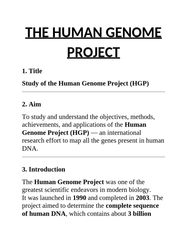 The Human Genome Project | PDF | Dna Sequencing | Genetics