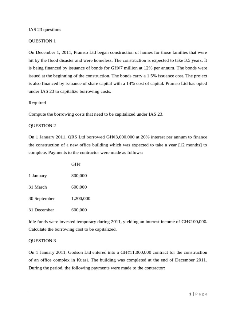 IAS 23 Borrowing Costs Calculation Guide | PDF | Bonds (Finance ...