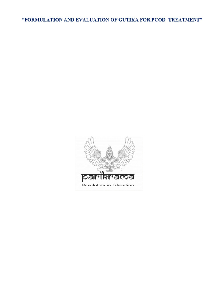 Gutika for PCOD Treatment Thesis | PDF | Tablet (Pharmacy) | Leaf