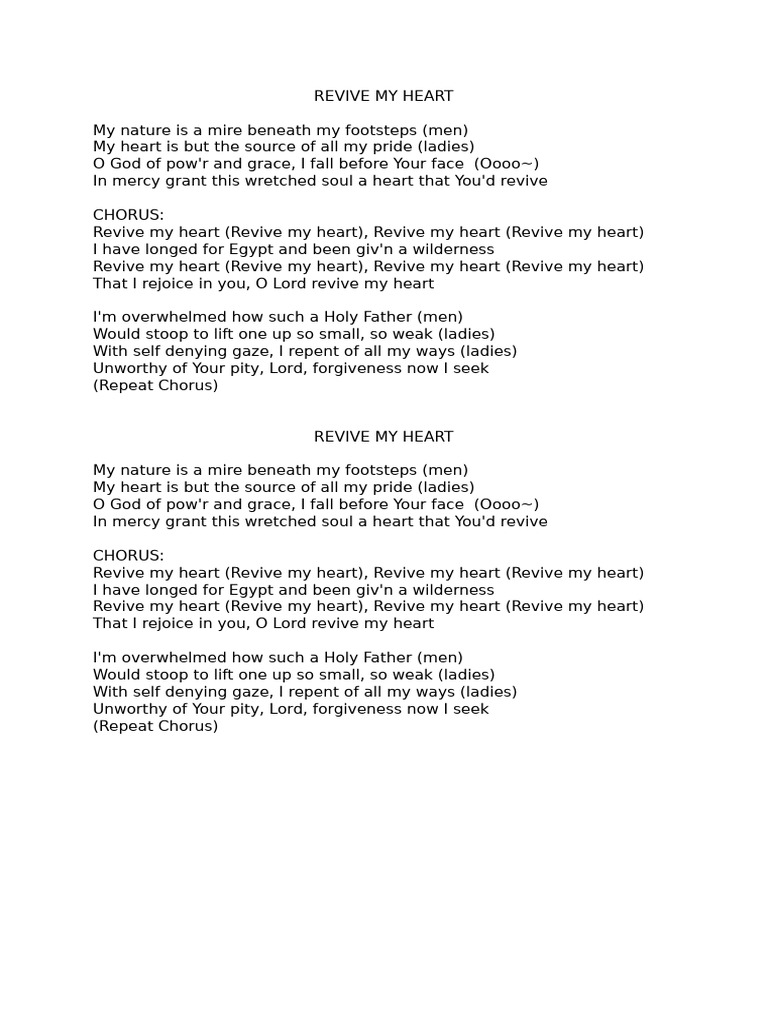 Revive My Heart: A Prayer for Renewal | PDF