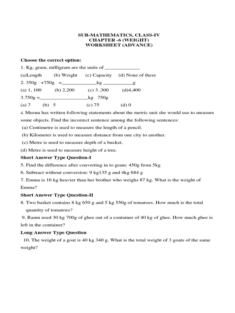 Class 4 hhw maths | PDF | Prime Number | Litre