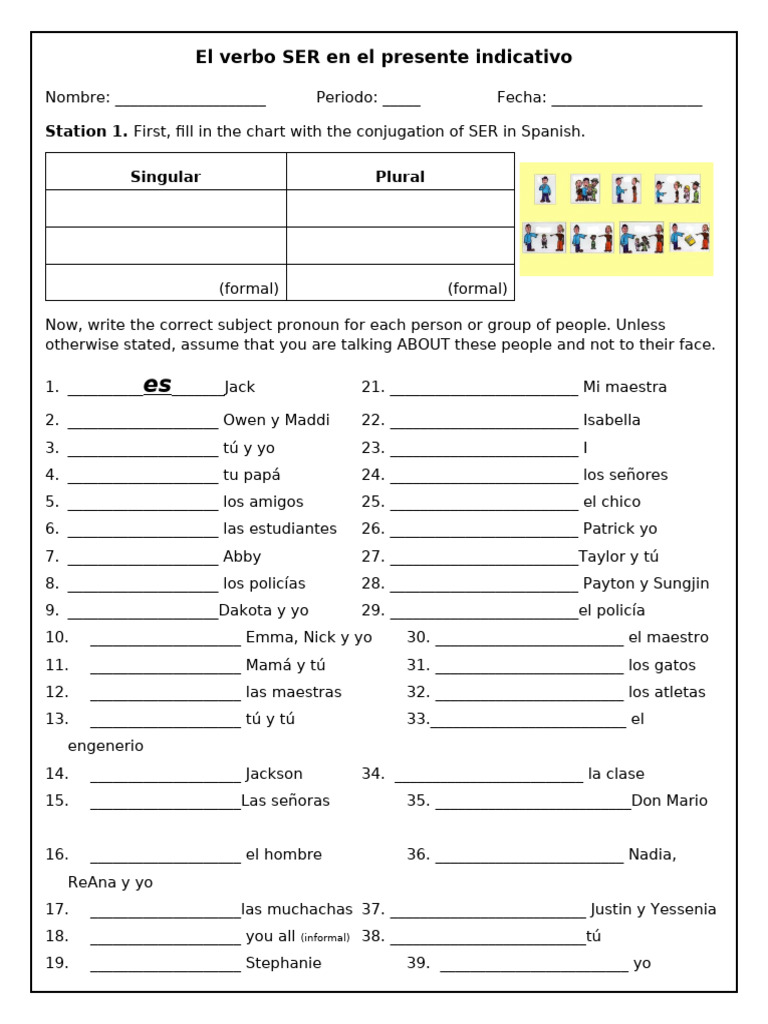 Conjugación del verbo SER en español | PDF