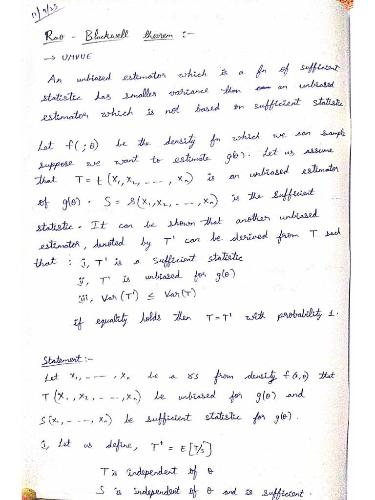 Parametric Inference Notes After Midsem | PDF