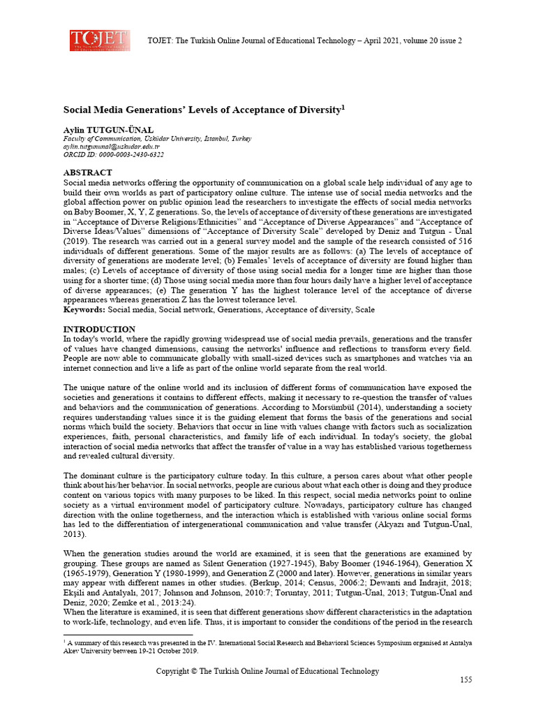 Social Media's Impact on Generational Diversity Acceptance | PDF ...