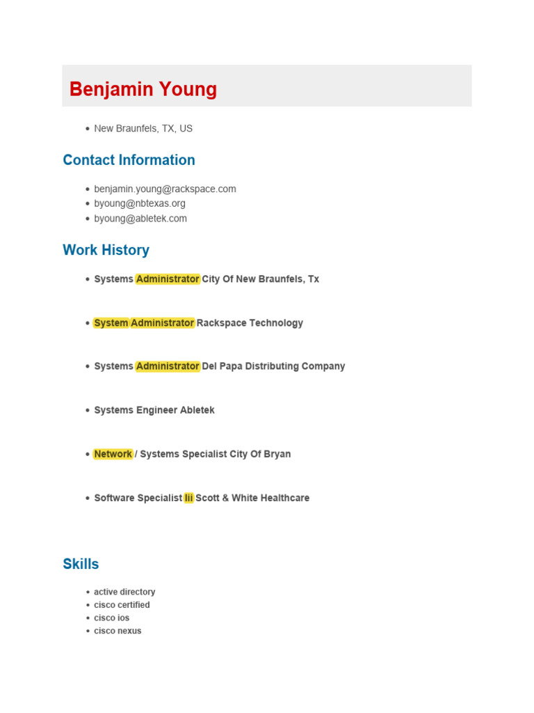 Dice Profile Benjamin Young Highlighted | PDF