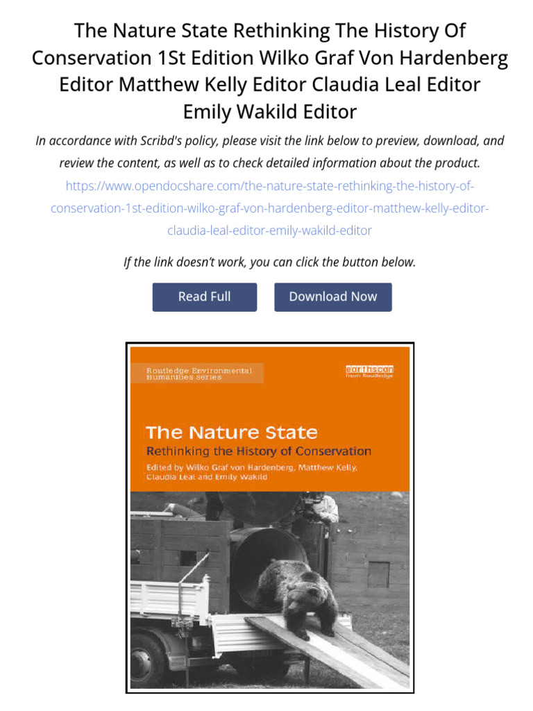 The Nature State Rethinking the History of Conservation 1st Edition ...