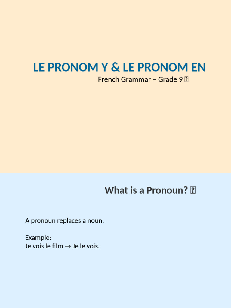Pronoms Y et EN en français | PDF