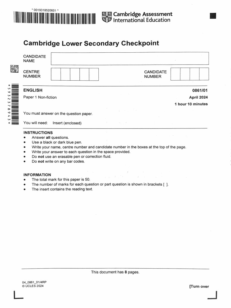 Cambridge Non Fiction Questions | PDF