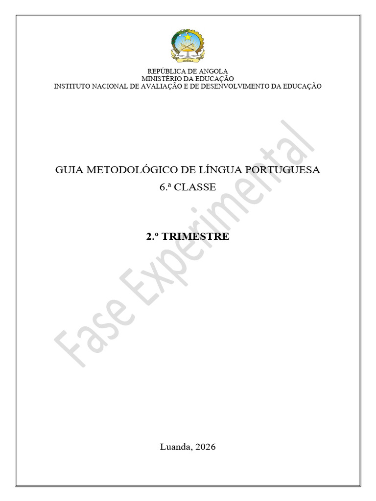 Guia _2º_TRIMESTRE 6ª Classe_Língua Portuguesa_ | PDF | Aprendizado ...