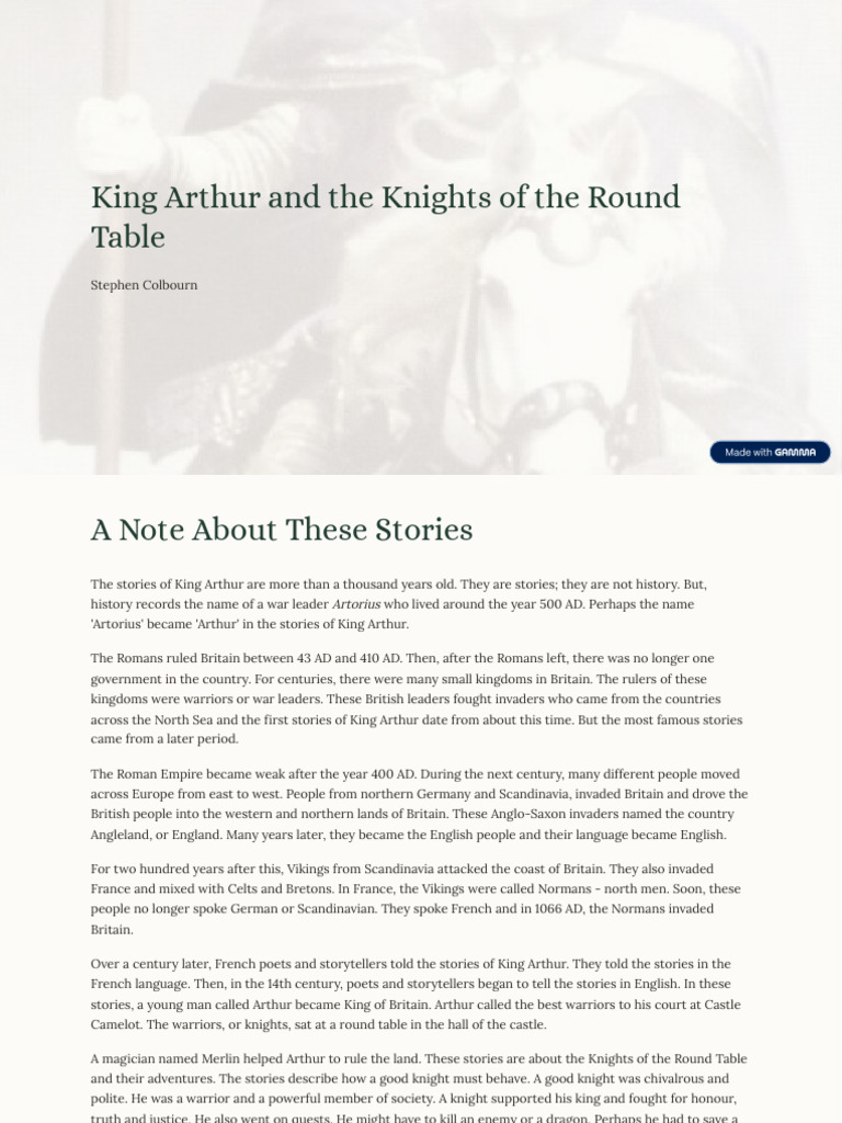 King-Arthur-and-the-Knights-of-the-Round-Table | PDF | Arthurian Legend ...